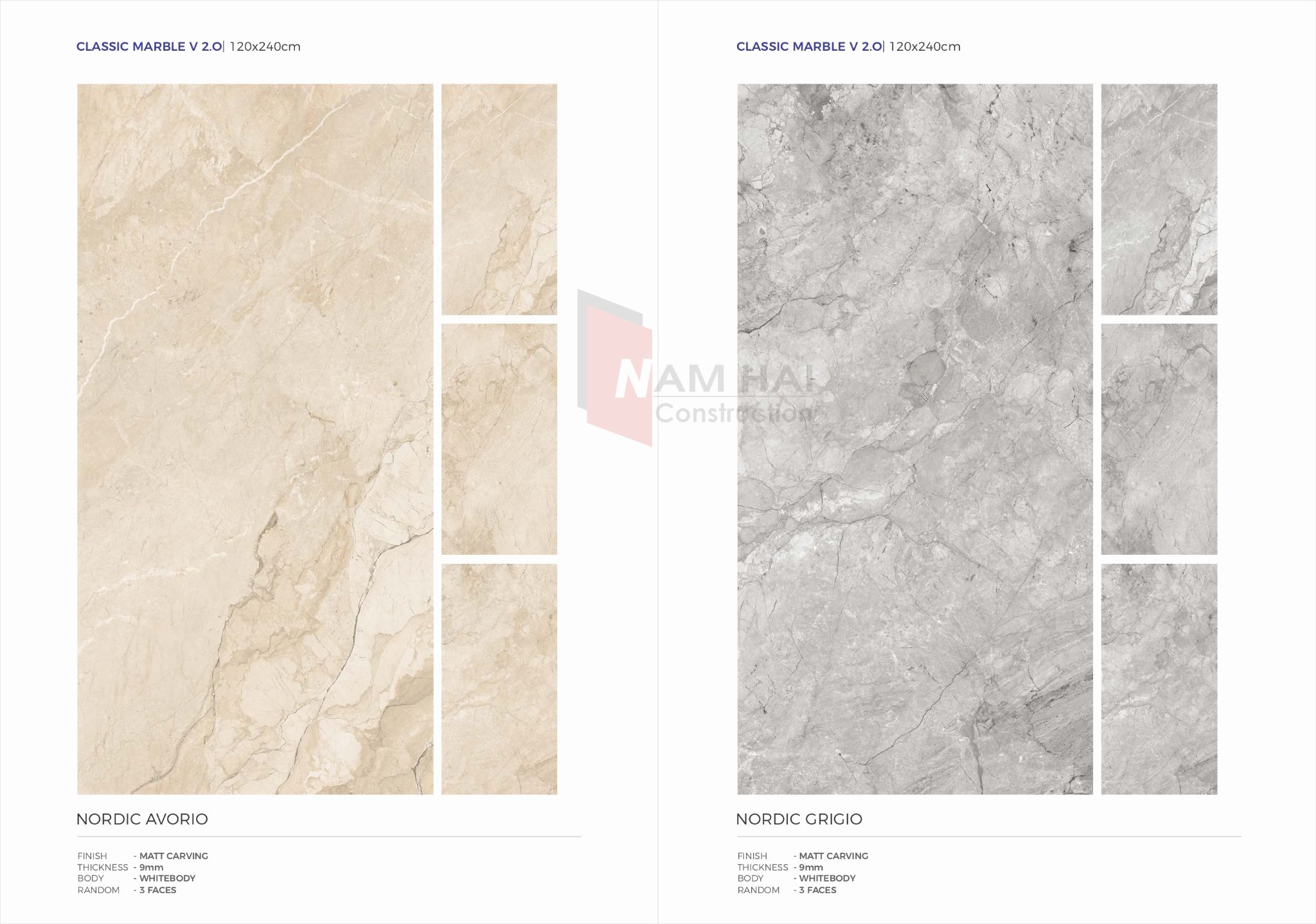 Gạch đá Axi Marble - Gạch Ấn Độ Sunhearrt - VLXD Nam Hải