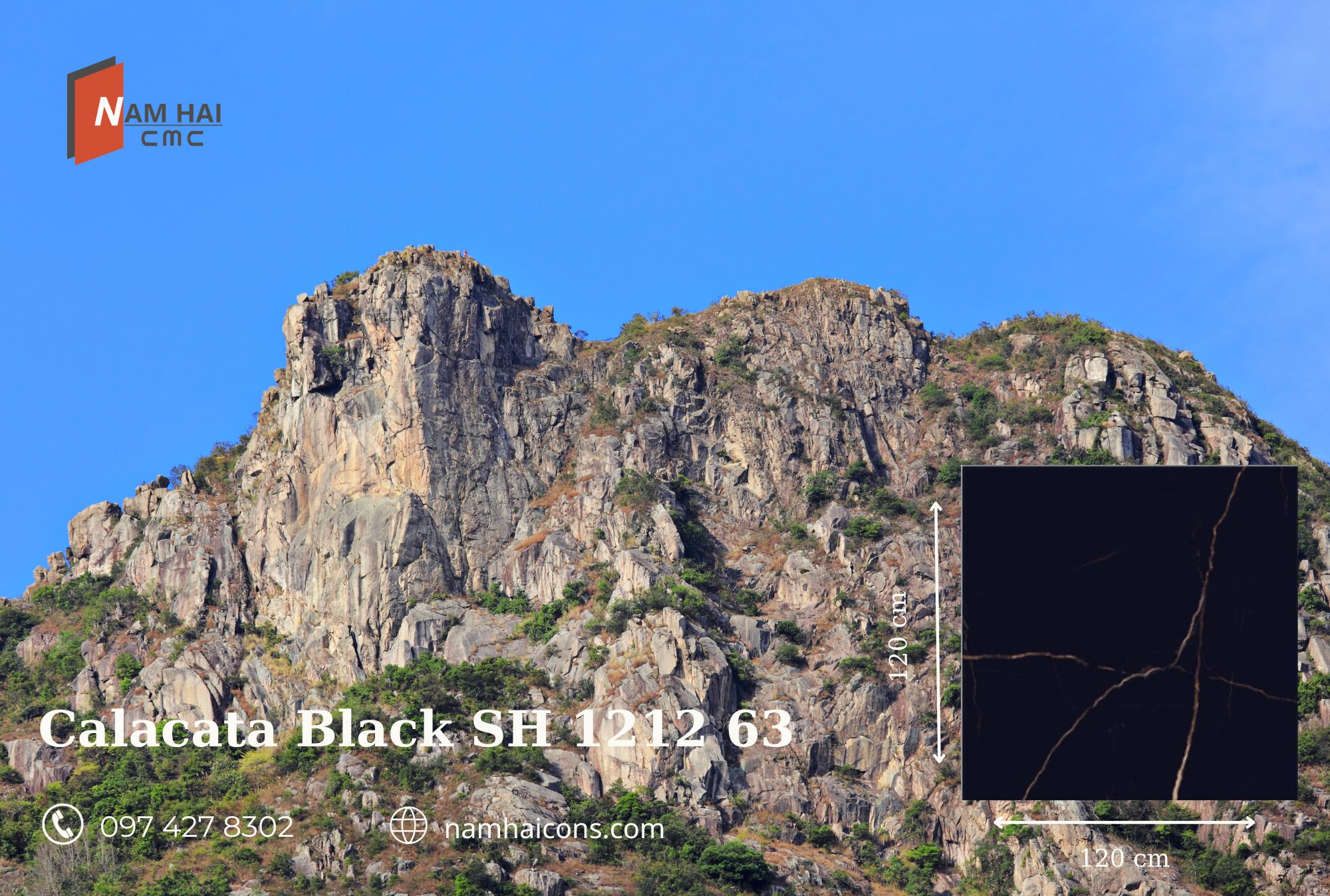 Gạch Ấn Độ Sunhearrt - Calacata Black SH 1212 63 - VLXD Nam Hải